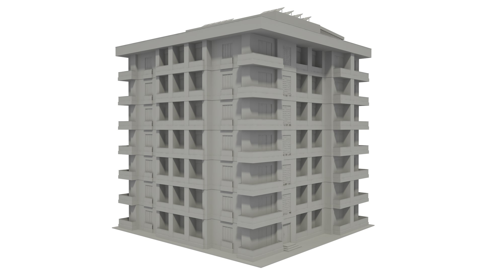 Apartment House With Interior- NO TEXTURES 3D Model - TurboSquid 2320092