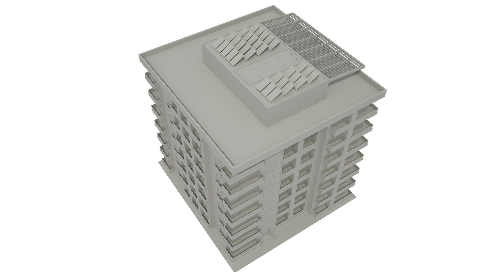 Apartment House With Interior- NO TEXTURES 3D Model - TurboSquid 2320092
