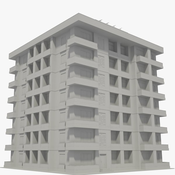 modelo 3d Edificio de apartamentos con interior sin texturas ...