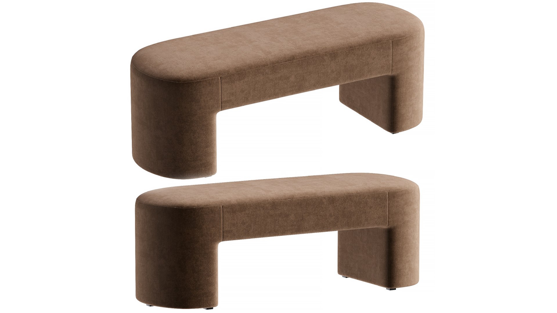 Elena Velvet Bench Model - TurboSquid 2199293