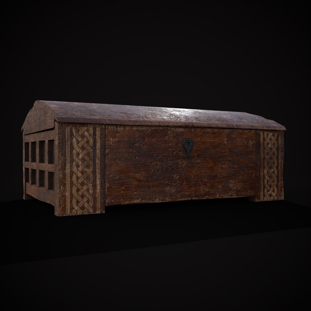 3D Rustic Medieval Wooden Curved Chest - TurboSquid 1990082