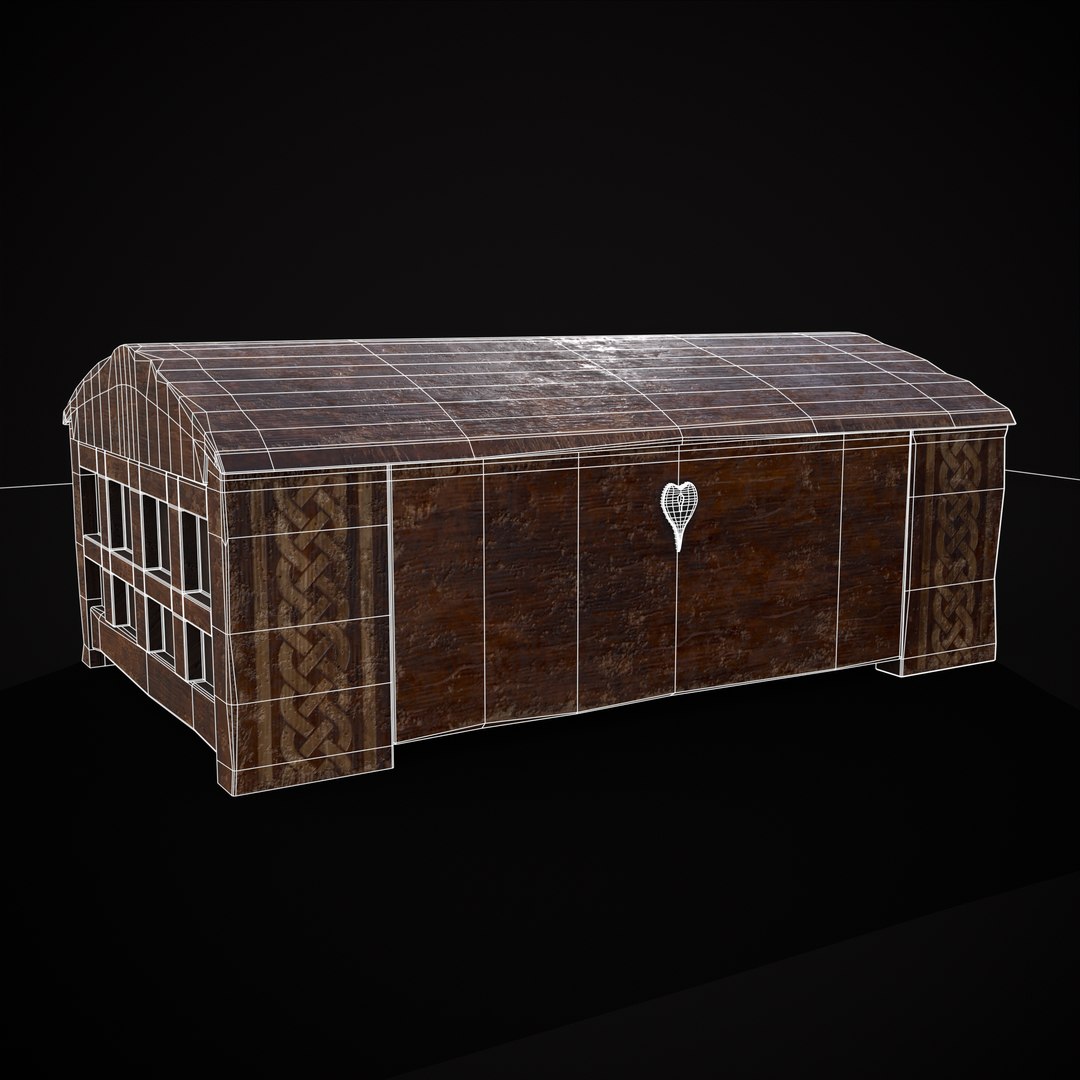 3D Rustic Medieval Wooden Curved Chest - TurboSquid 1990082