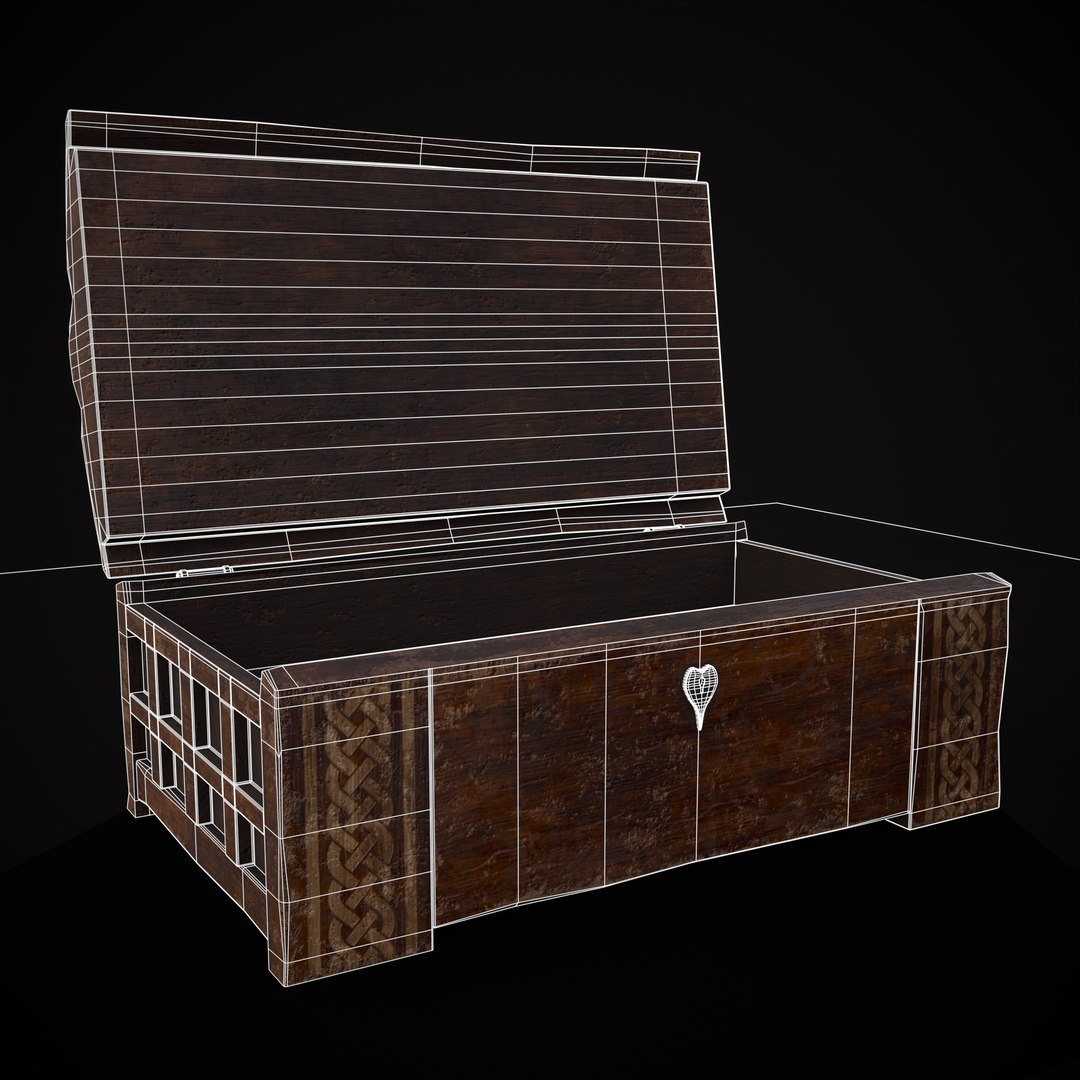 3D Rustic Medieval Wooden Curved Chest - TurboSquid 1990082