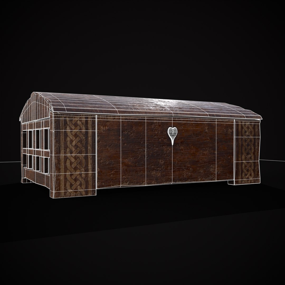 3D Rustic Medieval Wooden Curved Chest - TurboSquid 1990082