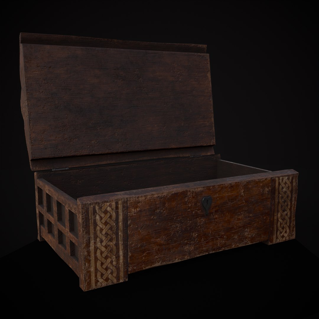 3D Rustic Medieval Wooden Curved Chest - TurboSquid 1990082