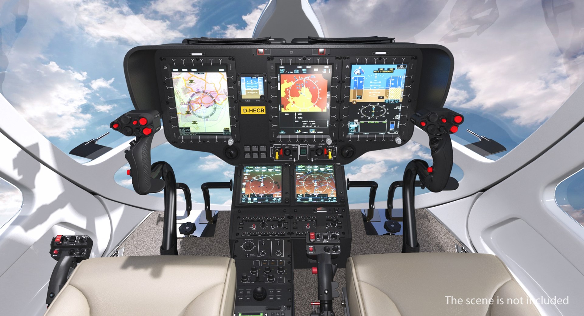 3D Model Airbus H145 Helicopter Cockpit - TurboSquid 1339405