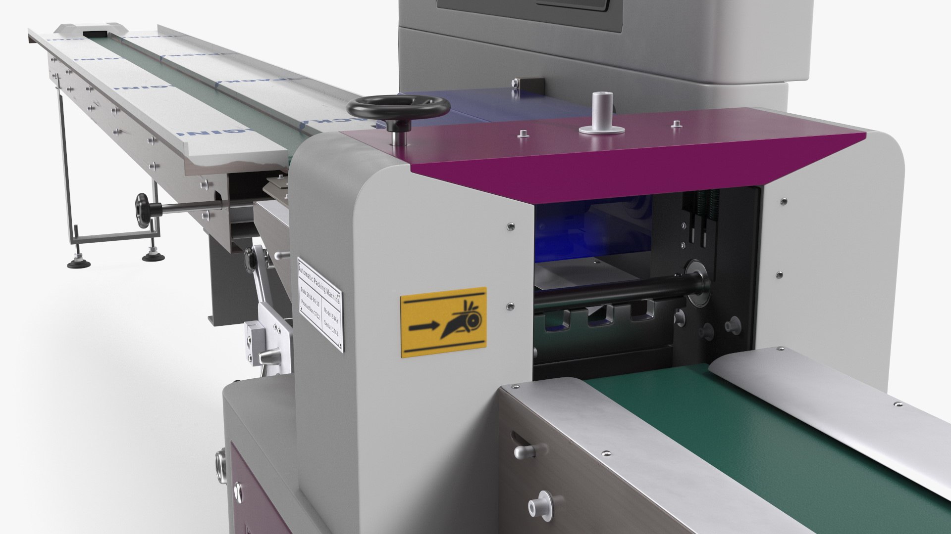 Horizontal Flow Pack Machine With Conveyor Belt Model - TurboSquid 2376637