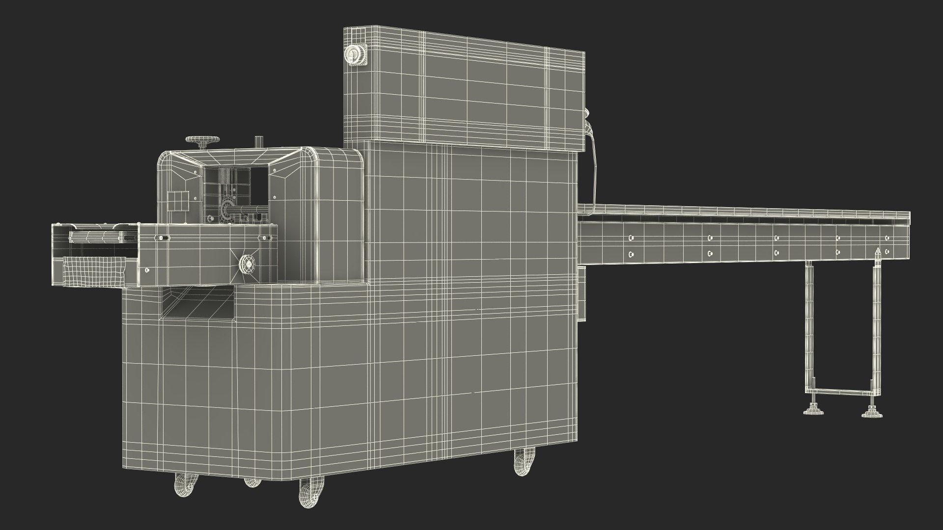 Horizontal Flow Pack Machine With Conveyor Belt Model - TurboSquid 2376637