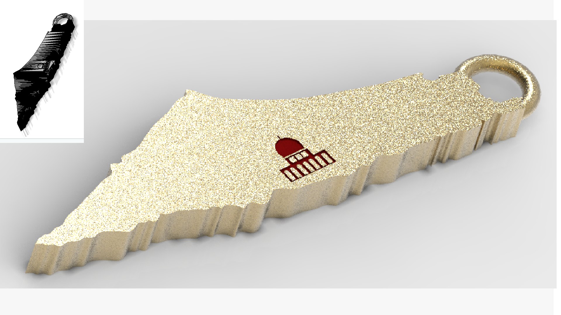 3D Israel Map Pendant Print Palestine - TurboSquid 2148290