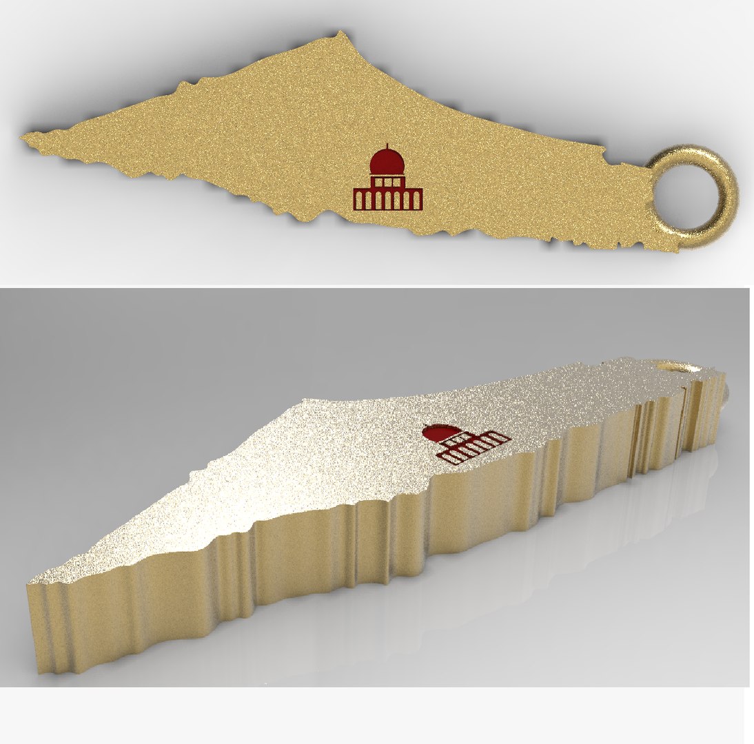 3D Israel Map Pendant Print Palestine - TurboSquid 2148290