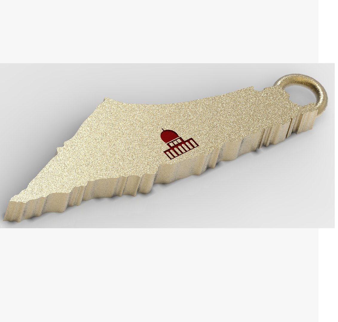 3D Israel Map Pendant Print Palestine - TurboSquid 2148290