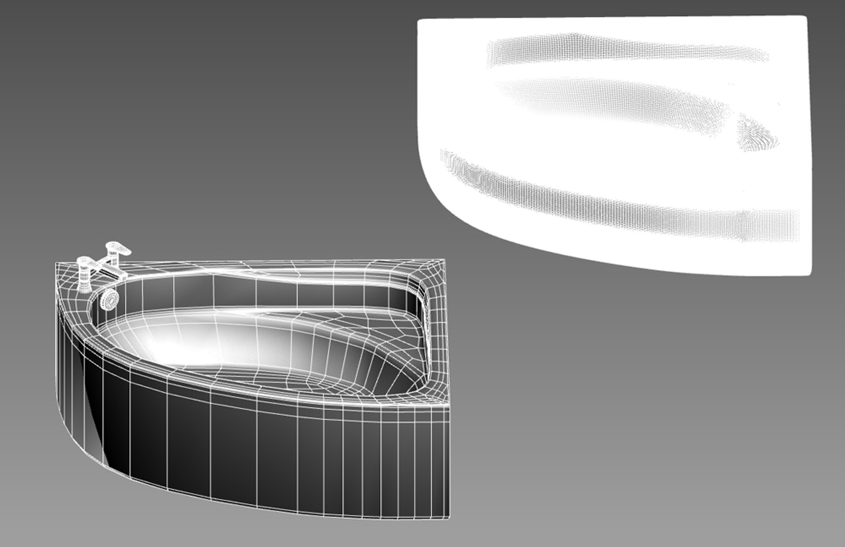 3D Corner Bath Tub - TurboSquid 1560230