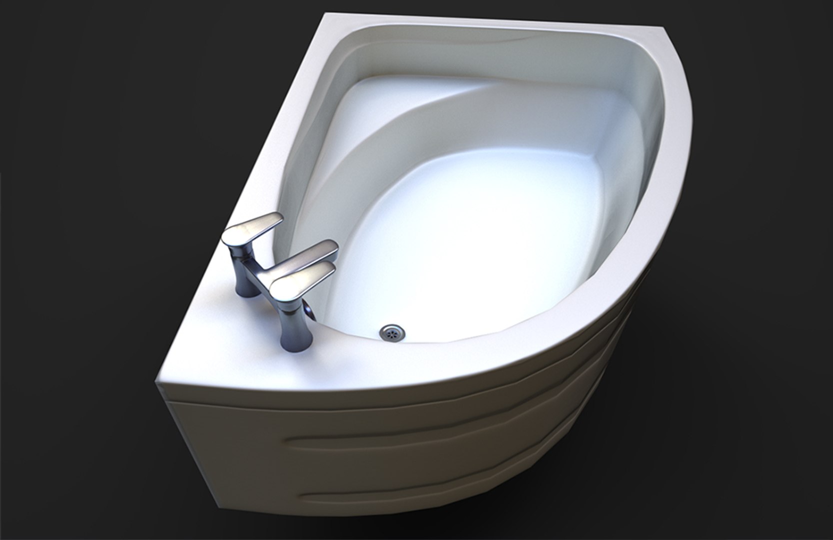3D Corner Bath Tub - TurboSquid 1560230