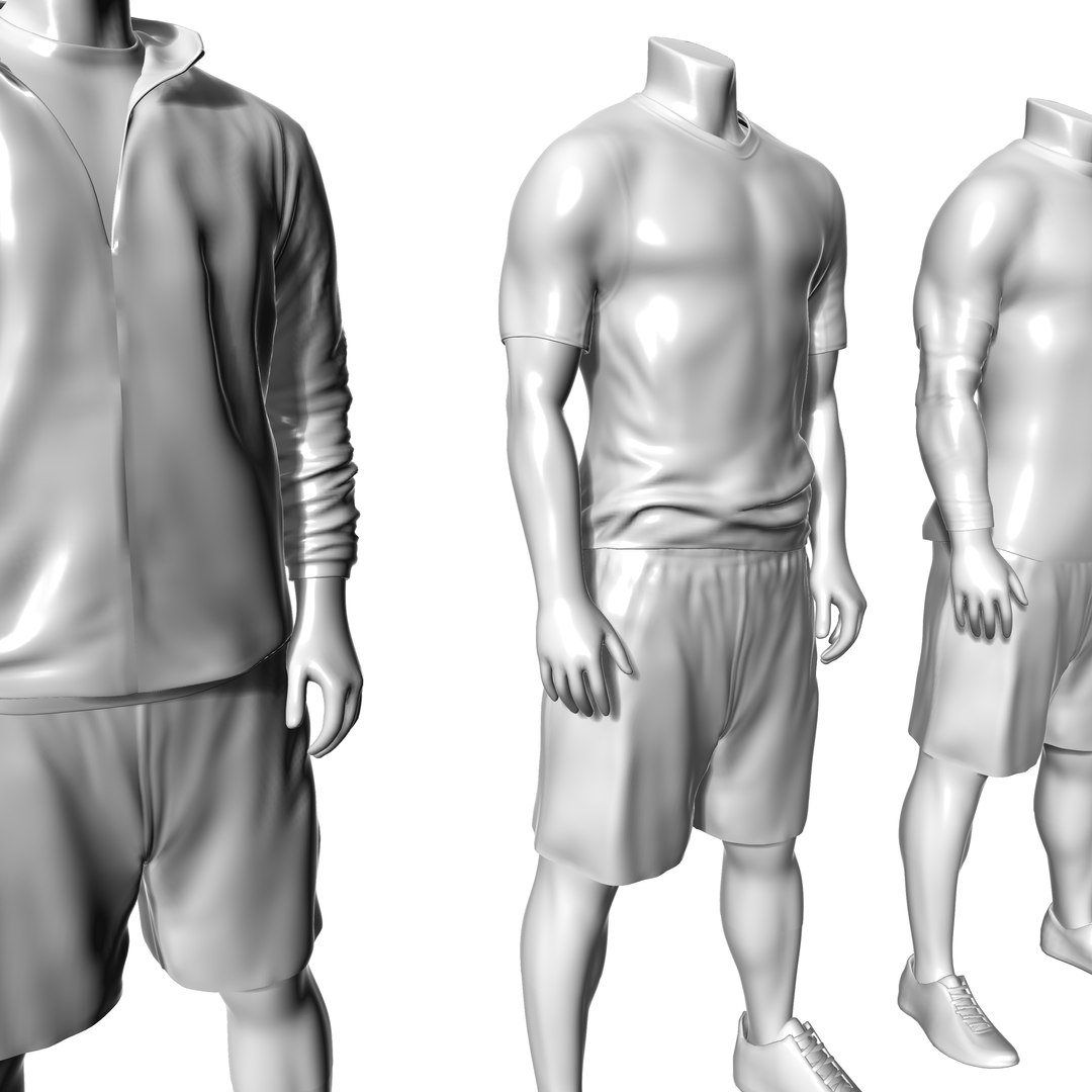 3D Male Mannequin Collection Sportswear Model - TurboSquid 1954690