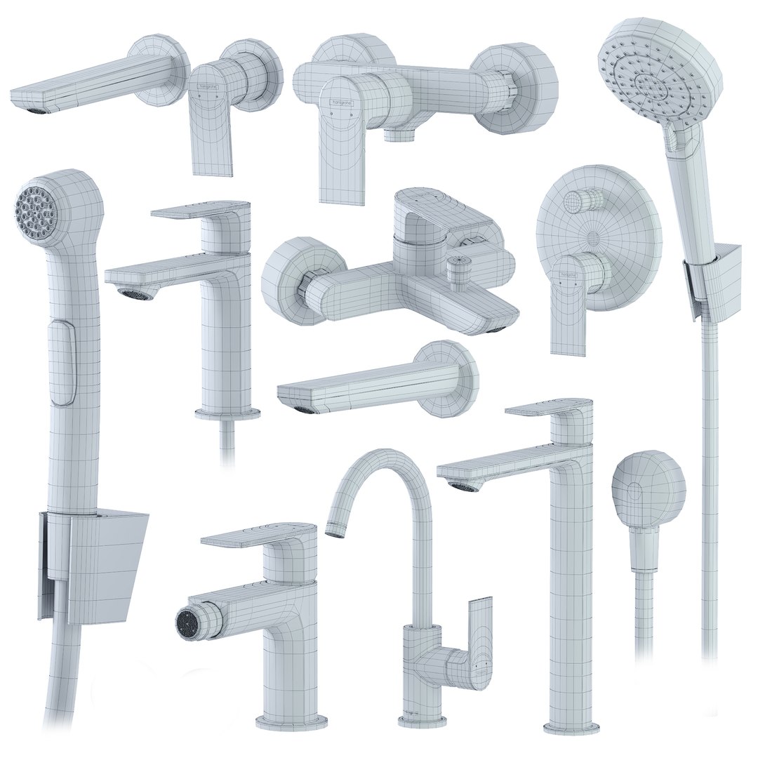 3D Hansgrohe Set Rebris E Faucets And Showers - TurboSquid 2072770