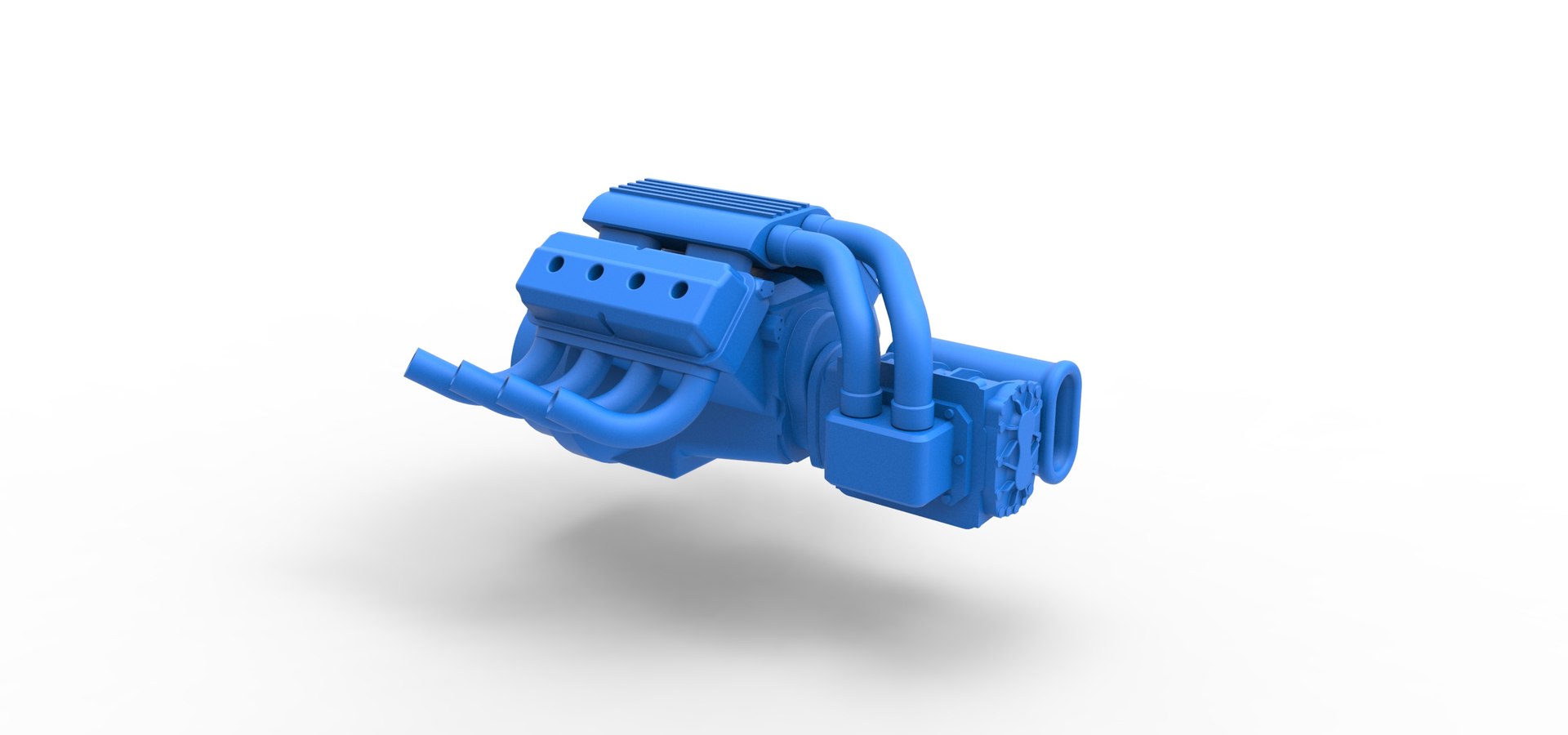 Diecast Engine V8 With Front Supercharger Scale 1 To 25 3D Model ...