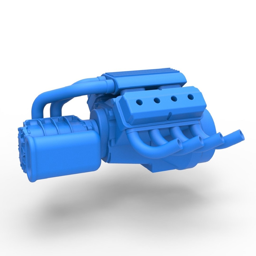 Diecast engine V8 with front Supercharger Scale 1 to 25 3D model ...