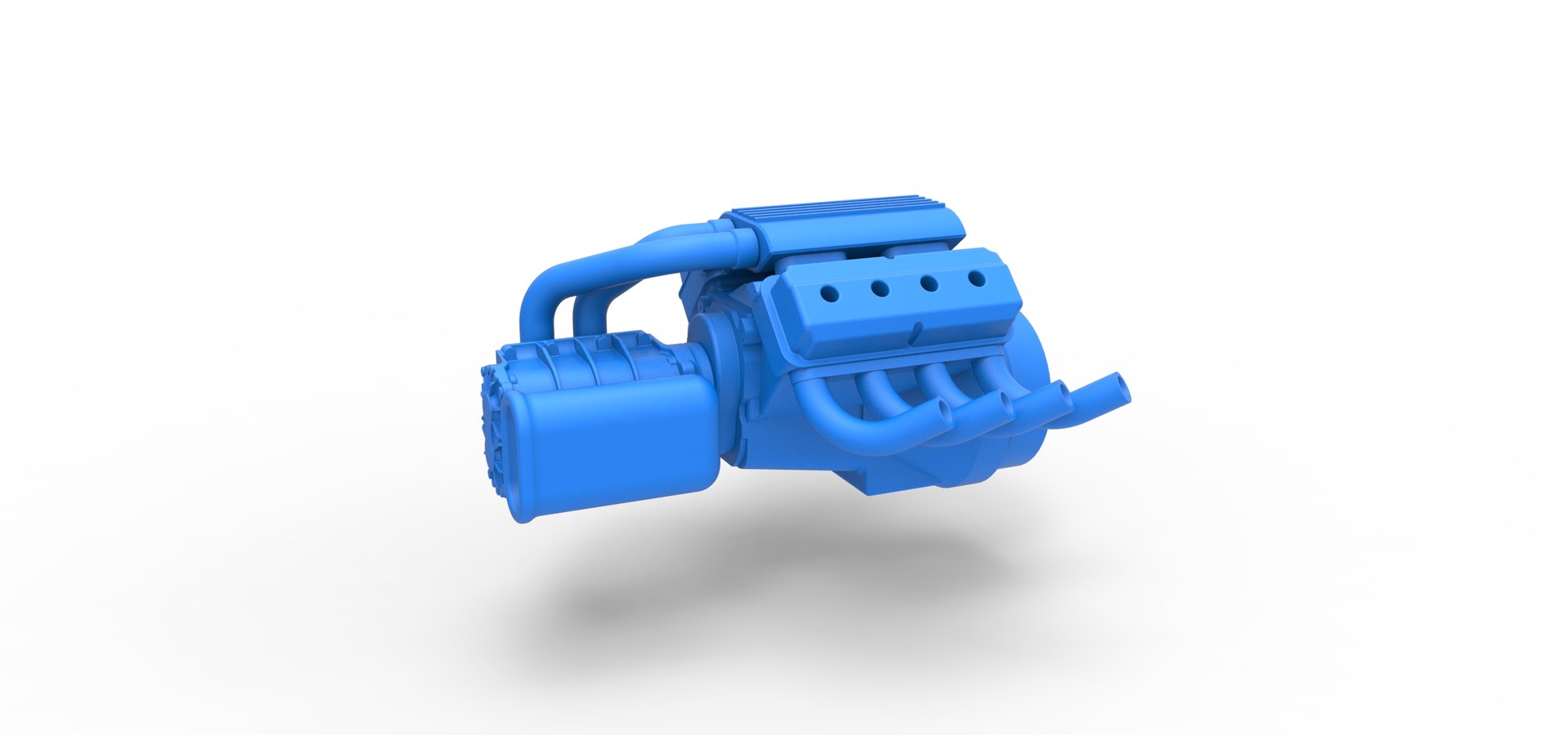 Diecast Engine V8 With Front Supercharger Scale 1 To 25 3D Model ...