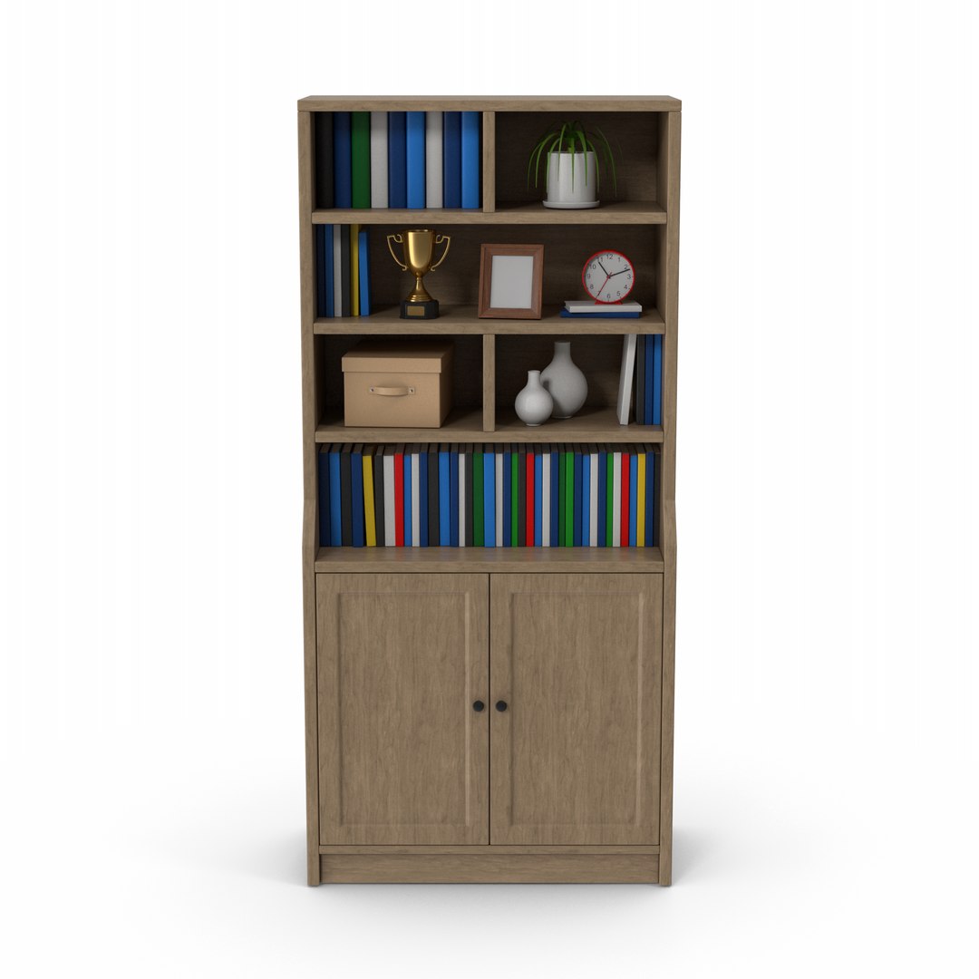 3D Model Bookcase Cabinet Set - TurboSquid 2082417