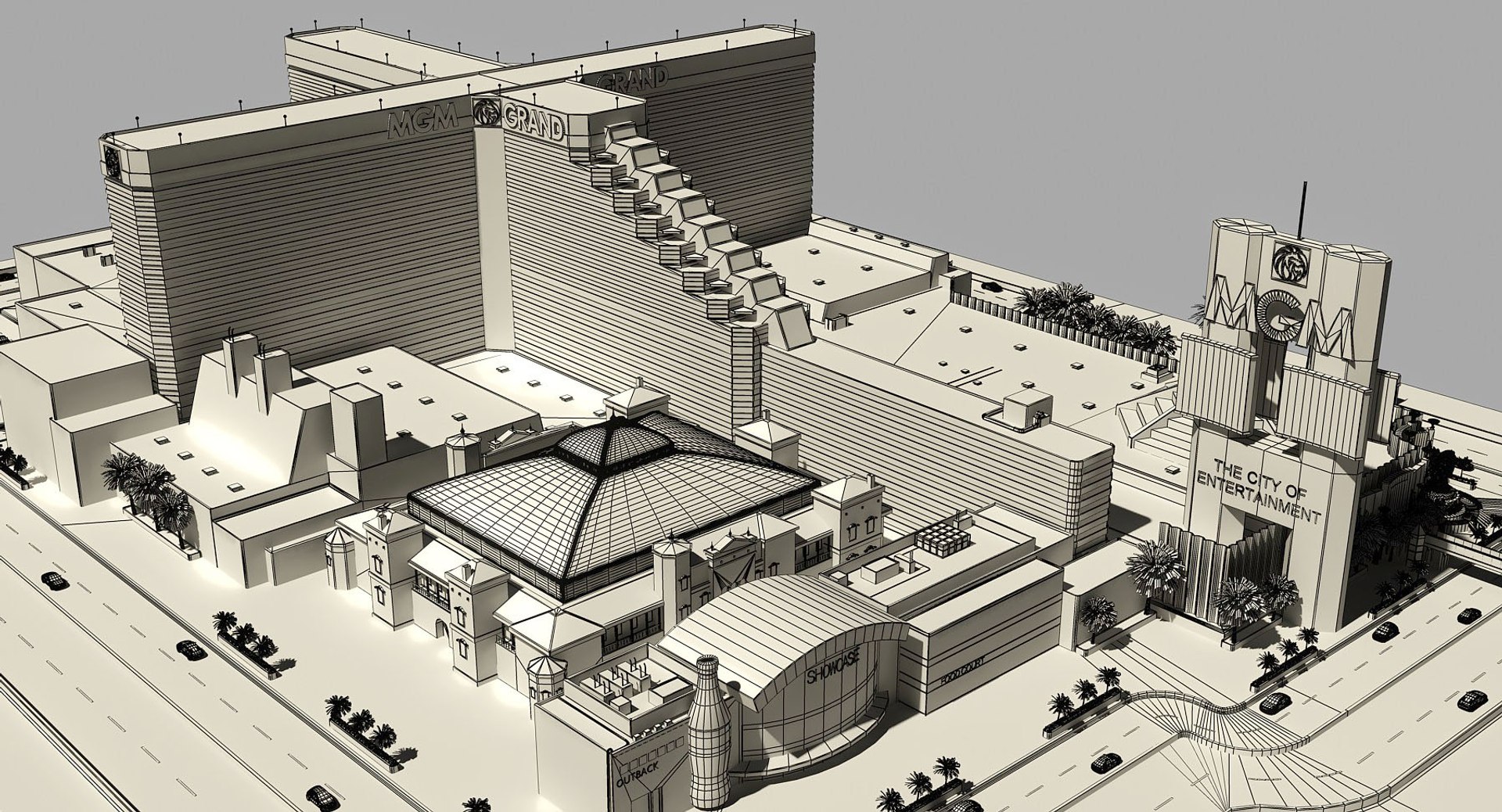 mgm grand building las vegas 3d dxf
