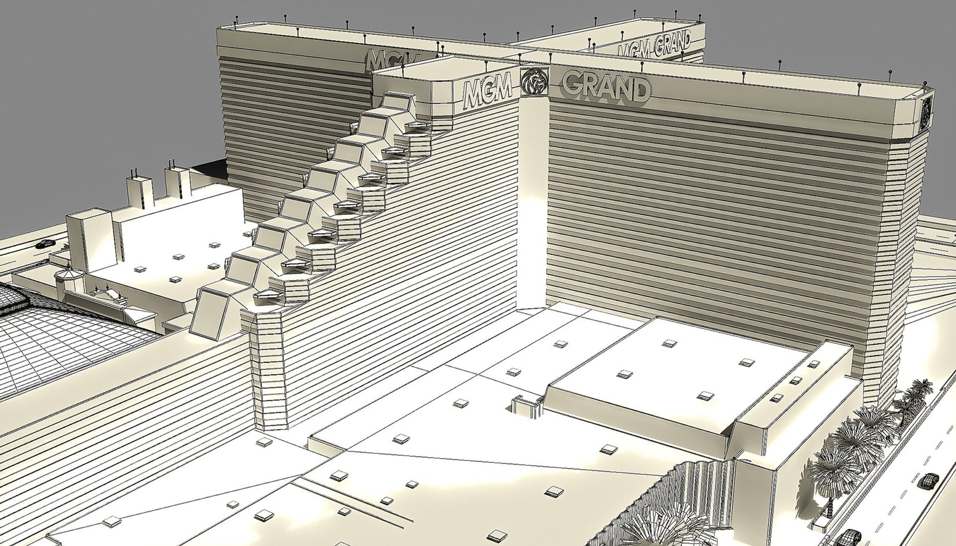 mgm grand building las vegas 3d dxf