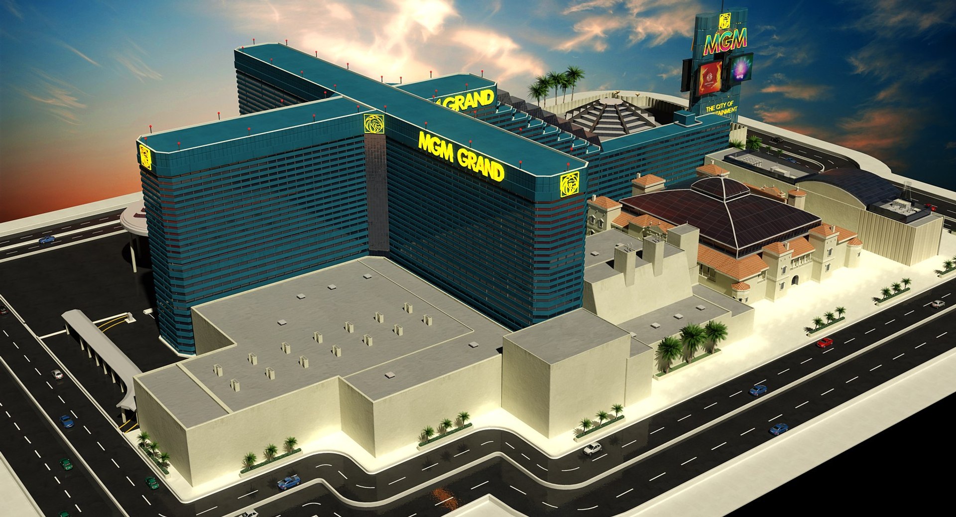 mgm grand building las vegas 3d dxf