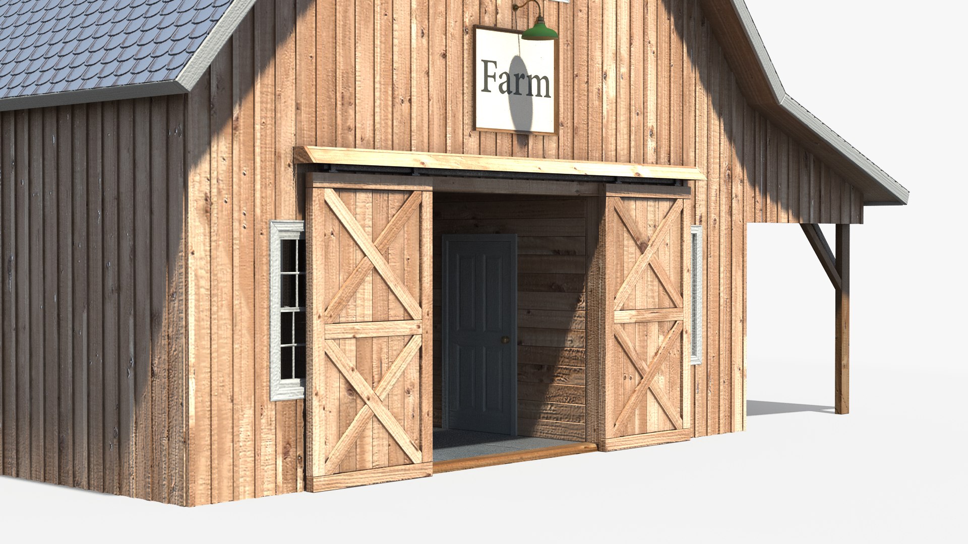 Traditional wood barn model - TurboSquid 1647380