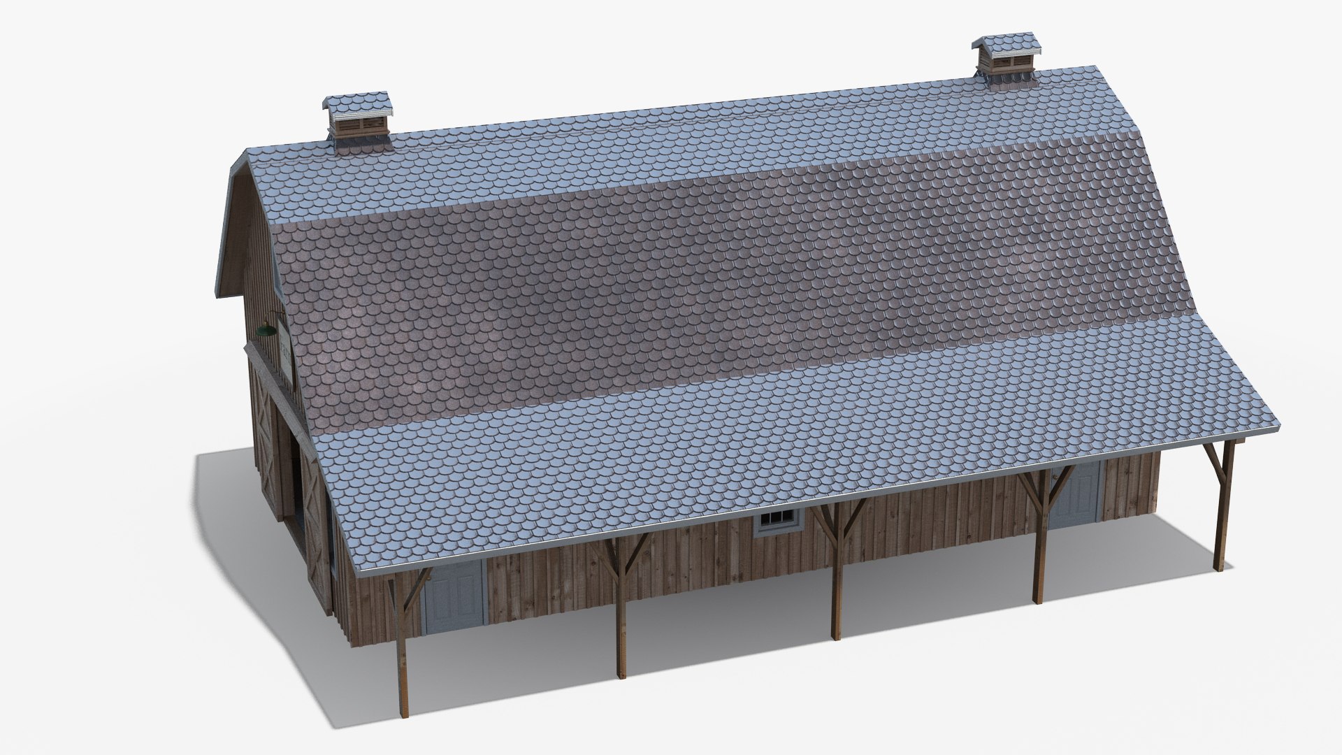 Traditional wood barn model - TurboSquid 1647380