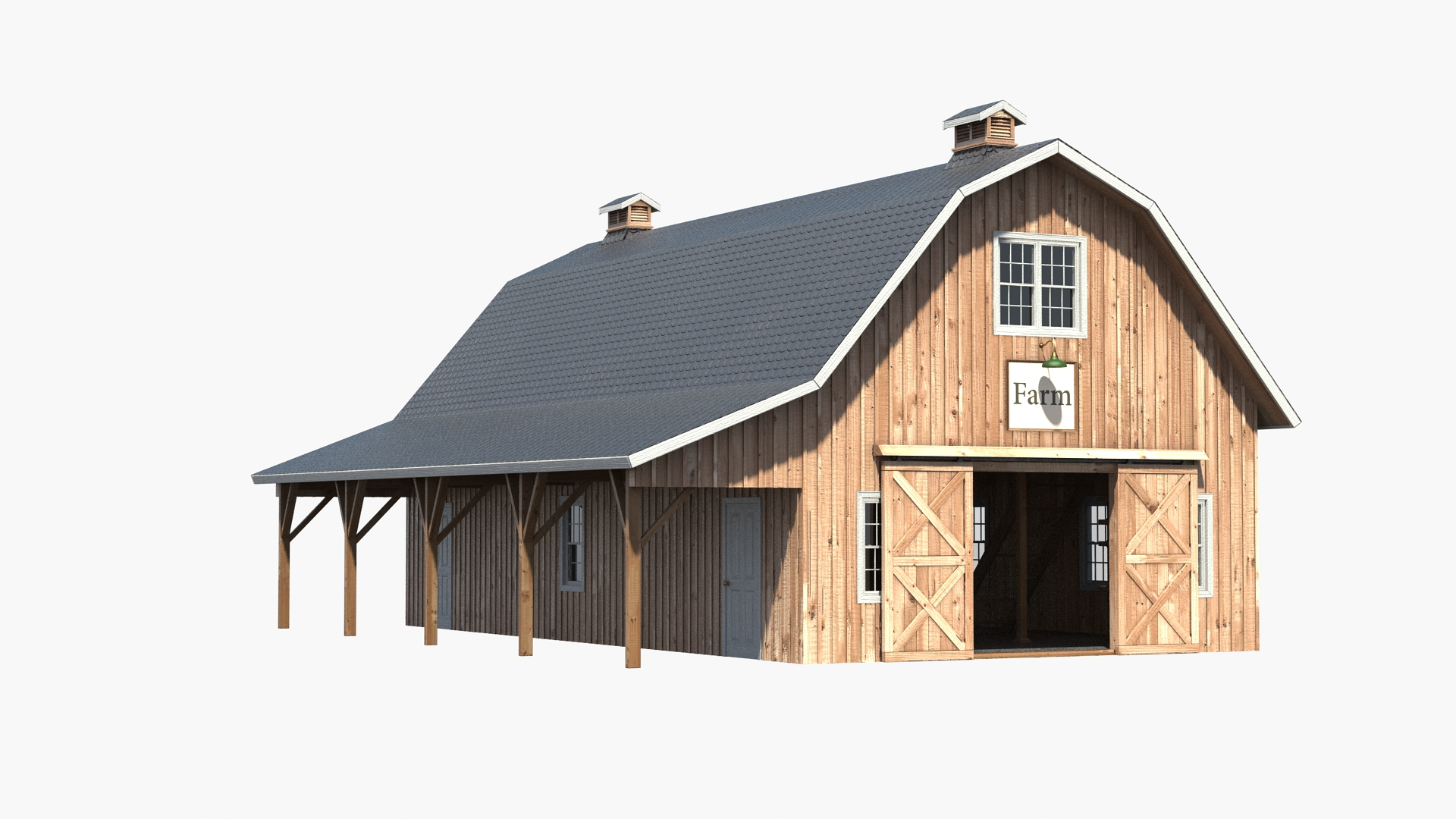 Traditional Wood Barn Model - TurboSquid 1647380