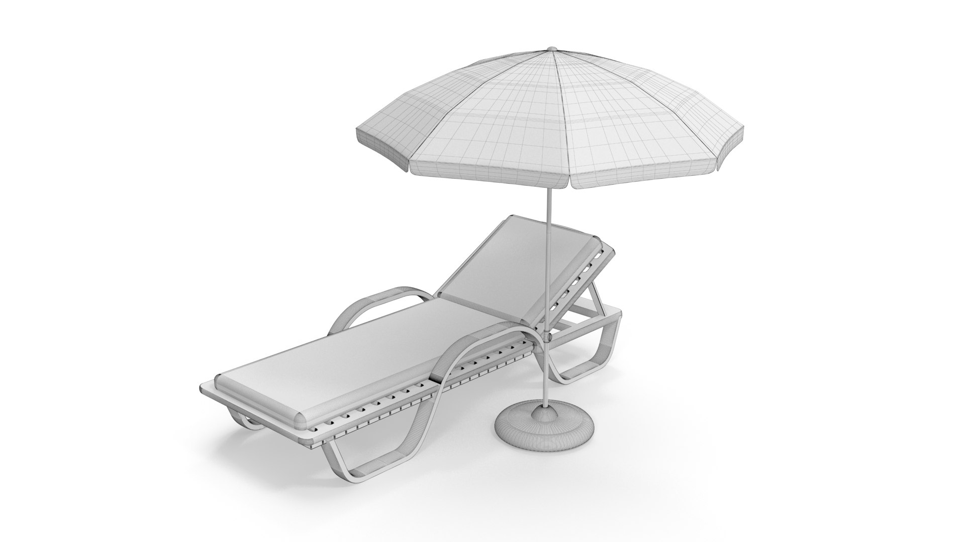 Parasol And Sun Deck 3D Model - TurboSquid 2136458