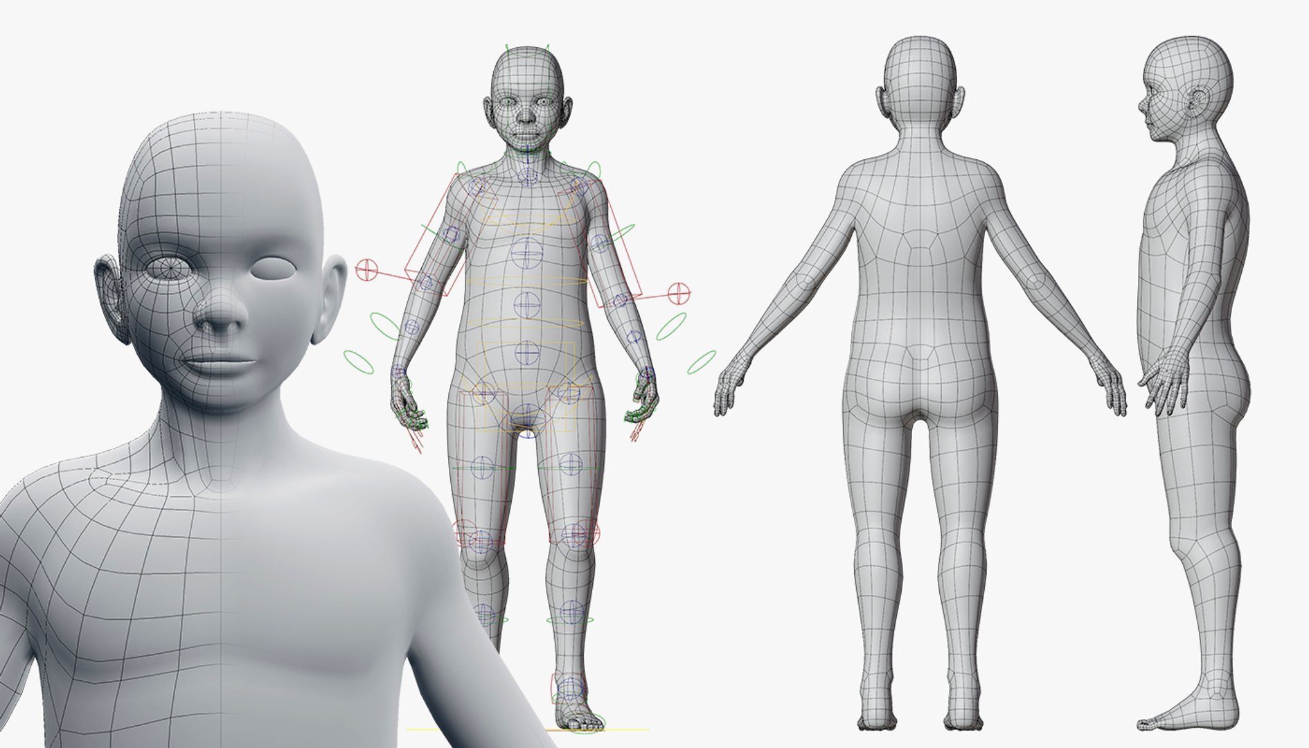 3D Child Meshes Rigged Base - TurboSquid 1447391