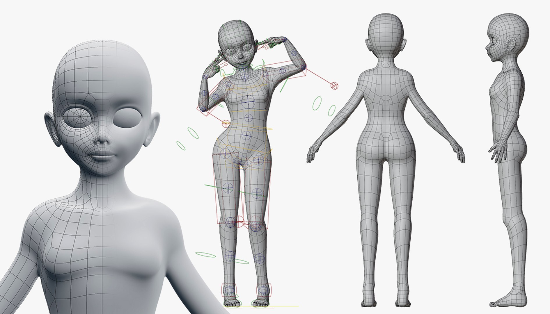 3D Child Meshes Rigged Base - TurboSquid 1447391