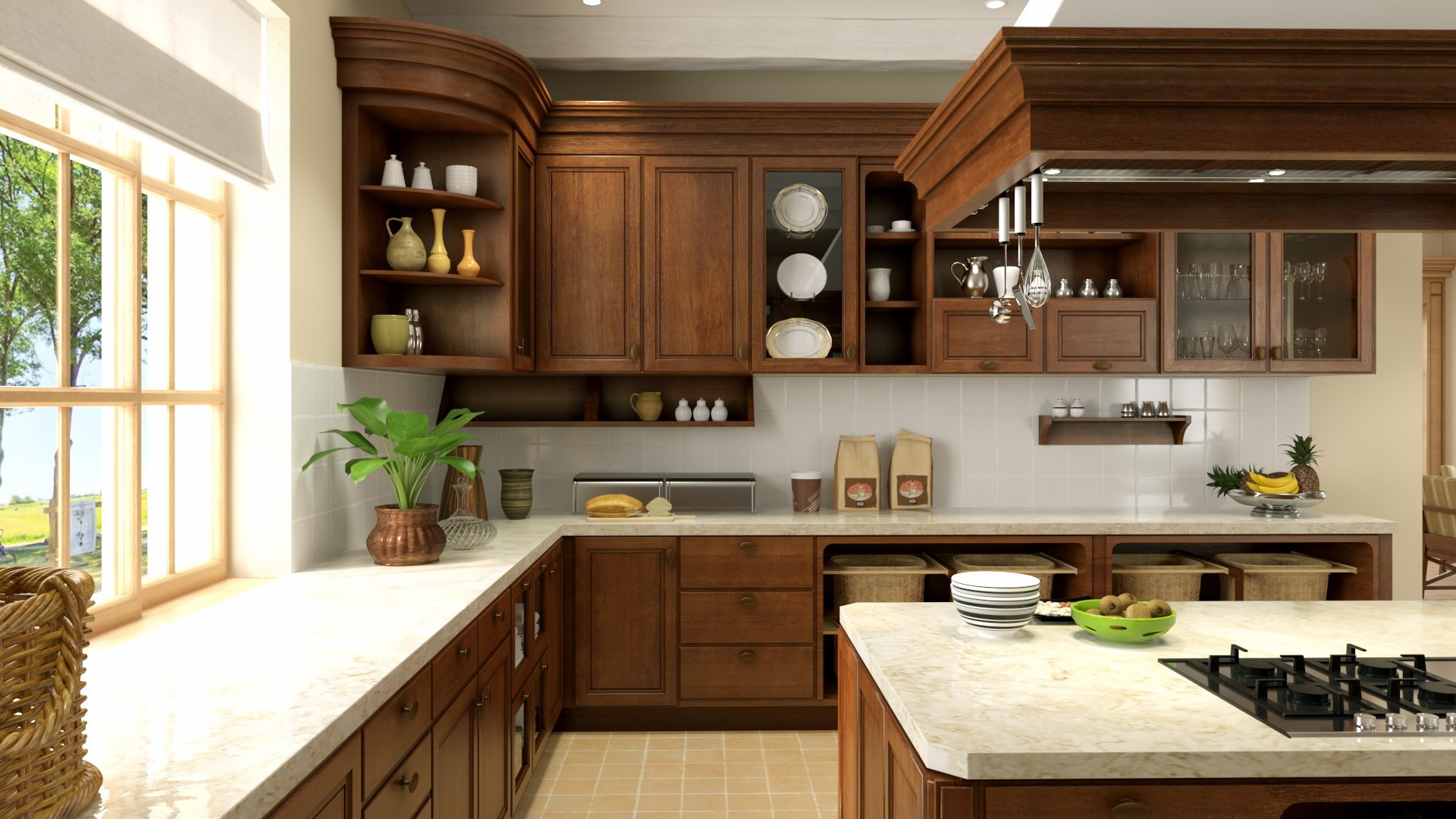 3d Scene Country Kitchen
