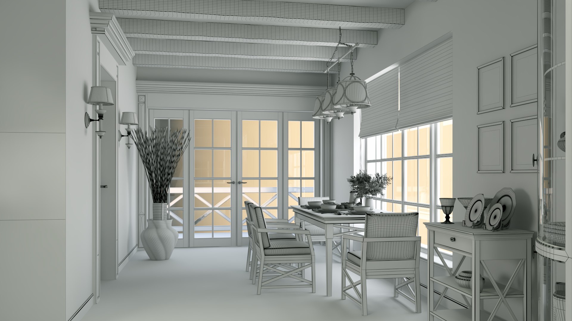 3d Scene Country Kitchen