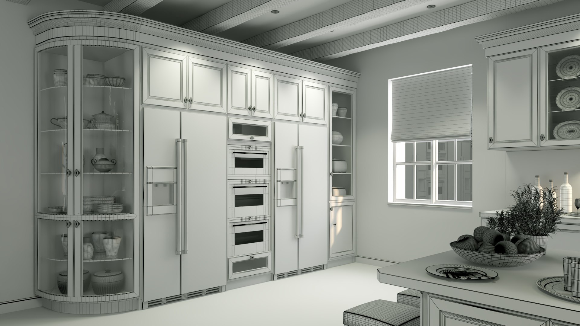 3d Scene Country Kitchen