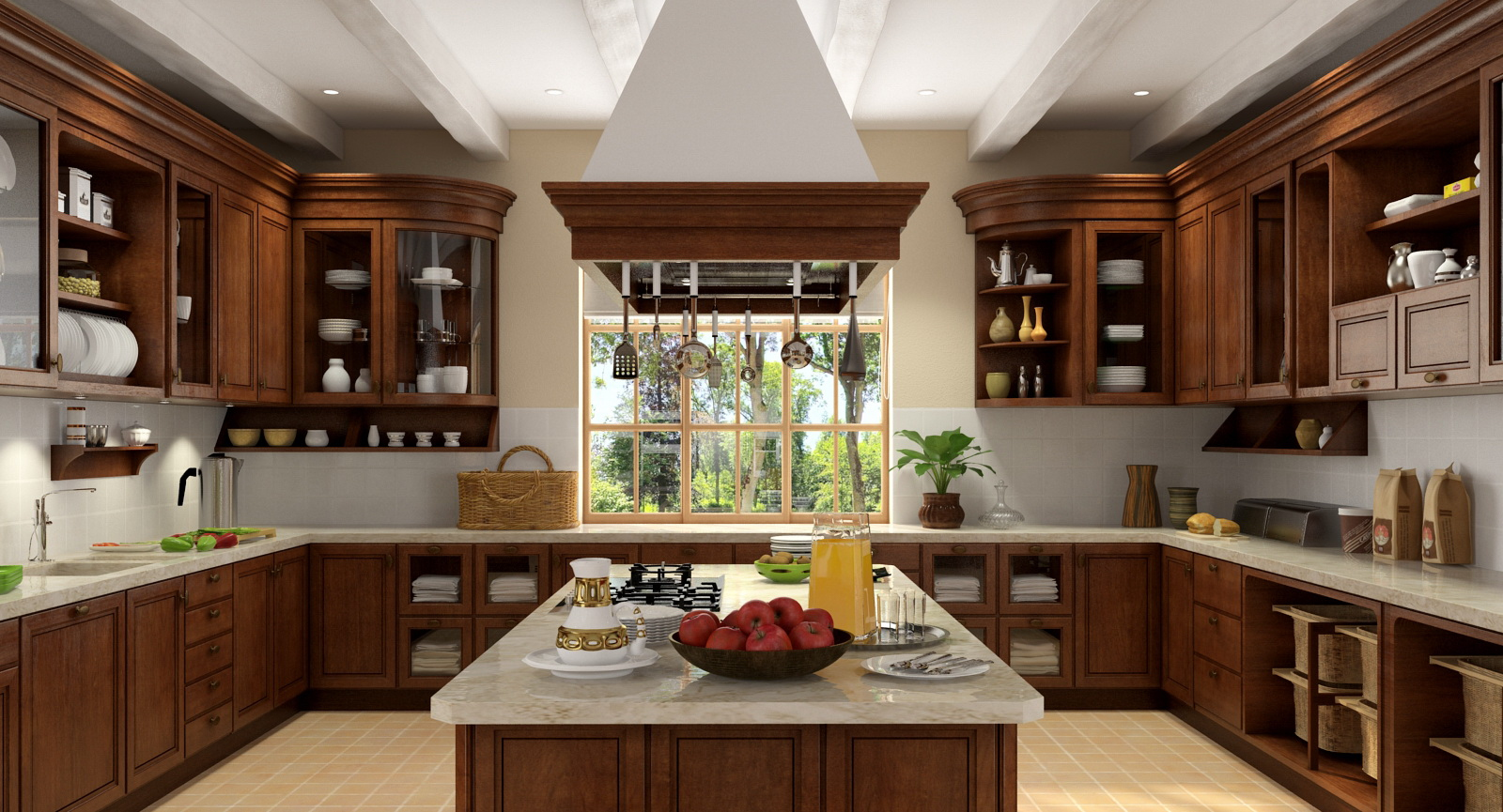 3d scene country kitchen
