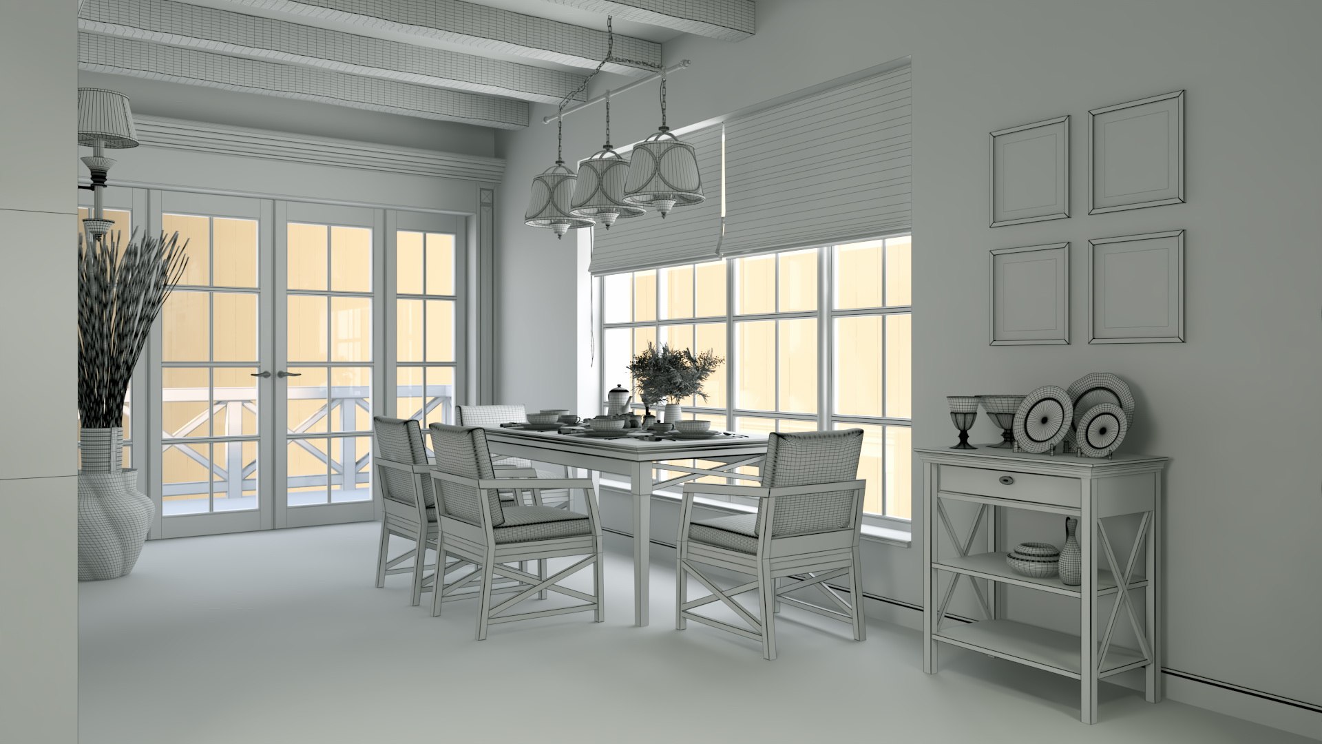 3d Scene Country Kitchen