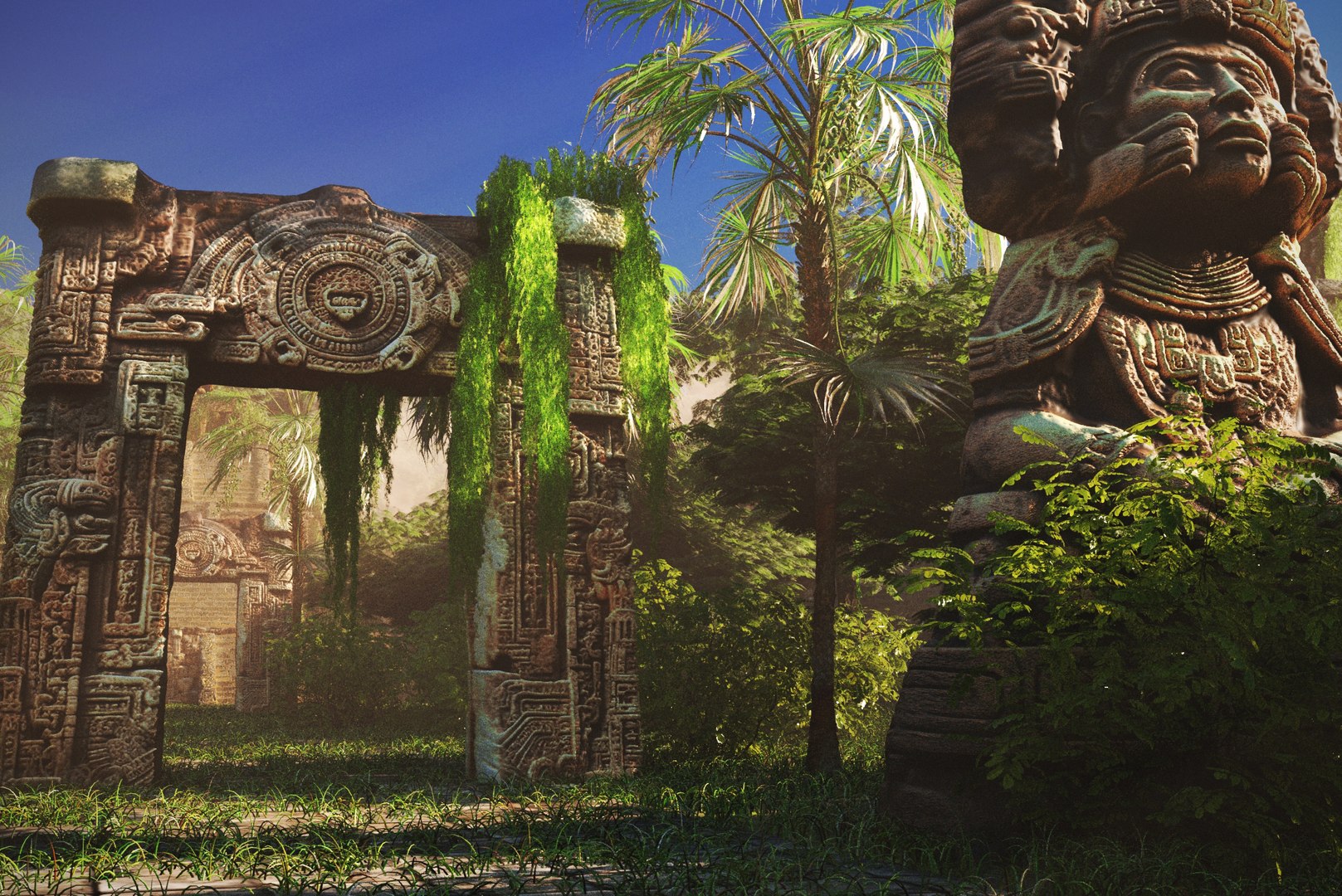 Aztec Pyramids Scene 3D - TurboSquid 2090001