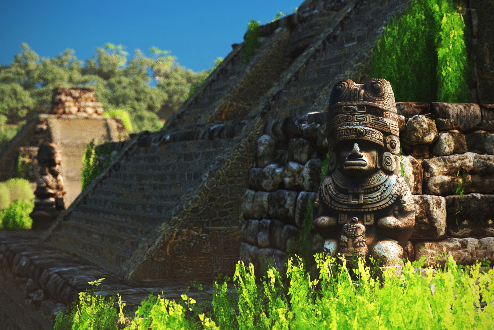 Aztec Pyramids Scene 3D - TurboSquid 2090001