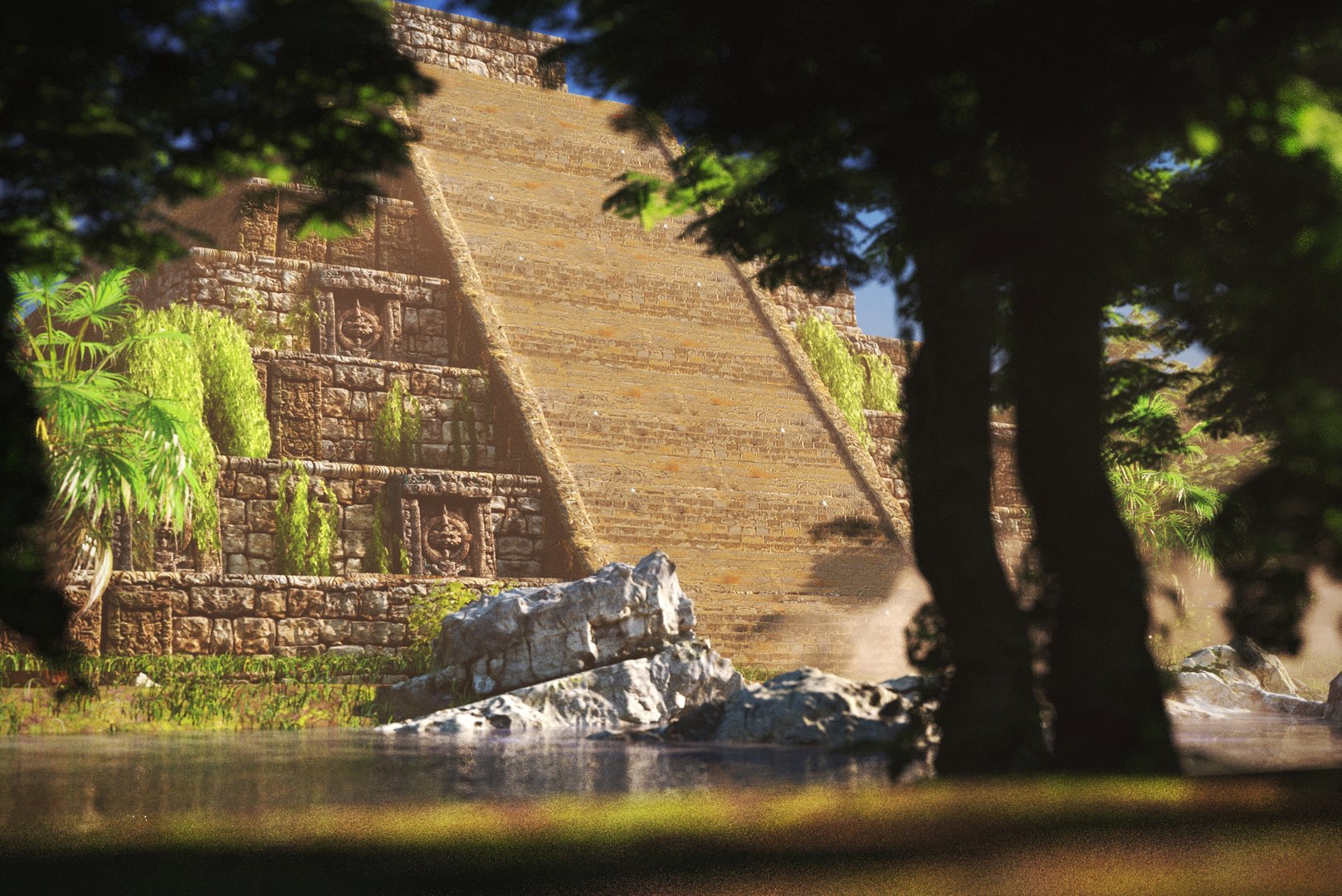 Aztec Pyramids Scene 3D - TurboSquid 2090001