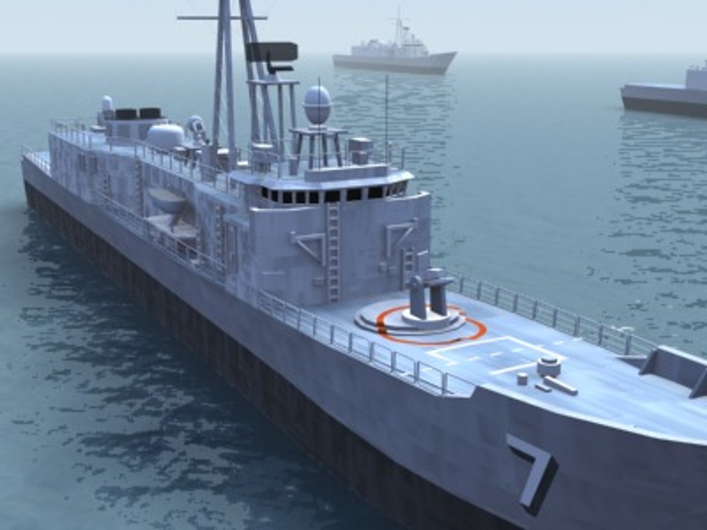 Oliver Hazard Perry Class 3d Model