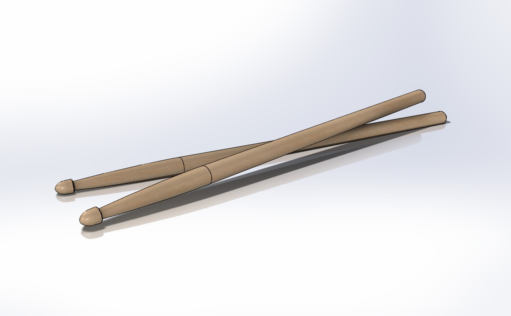 drum sticks 5a 3d model