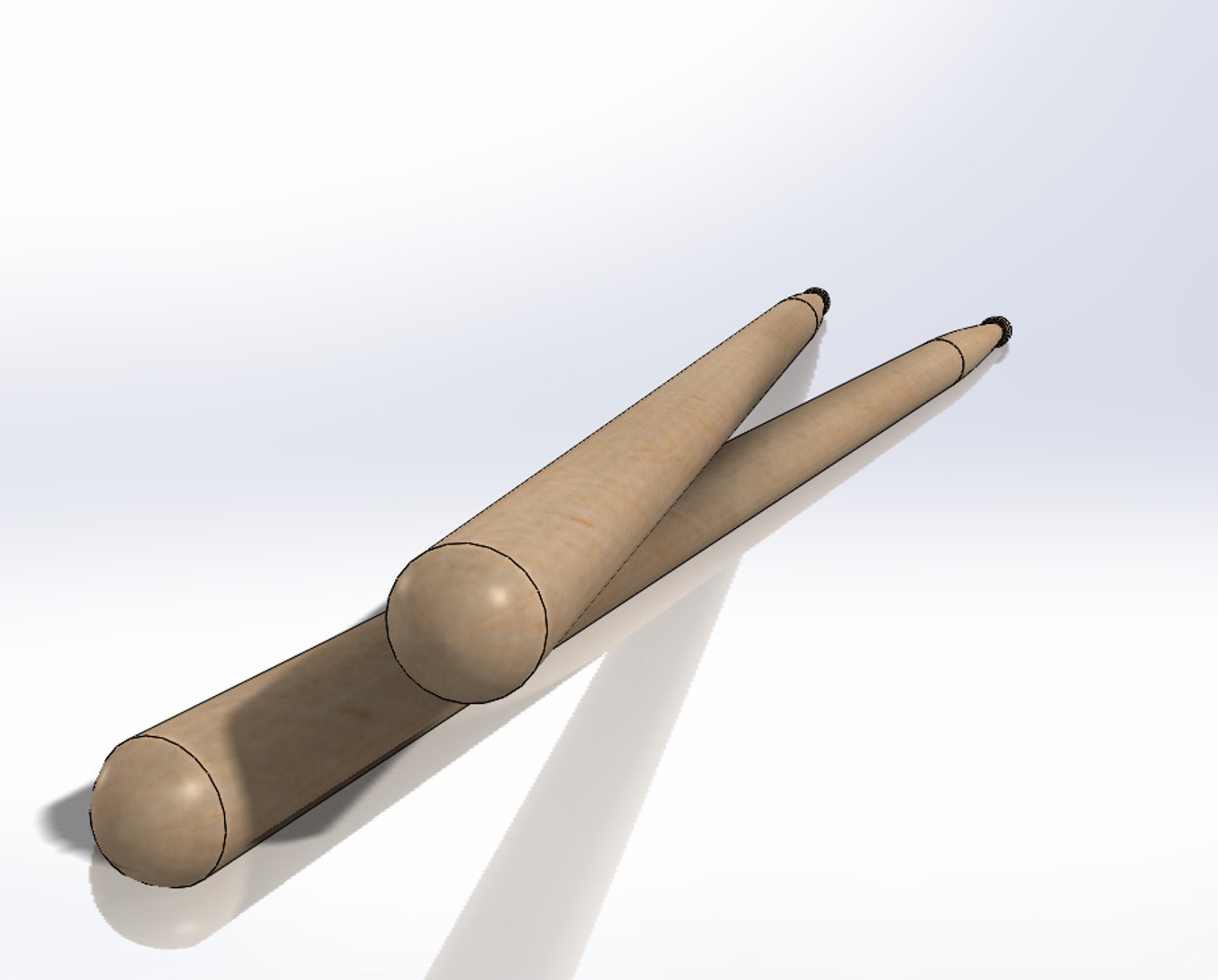 drum sticks 5a 3d model