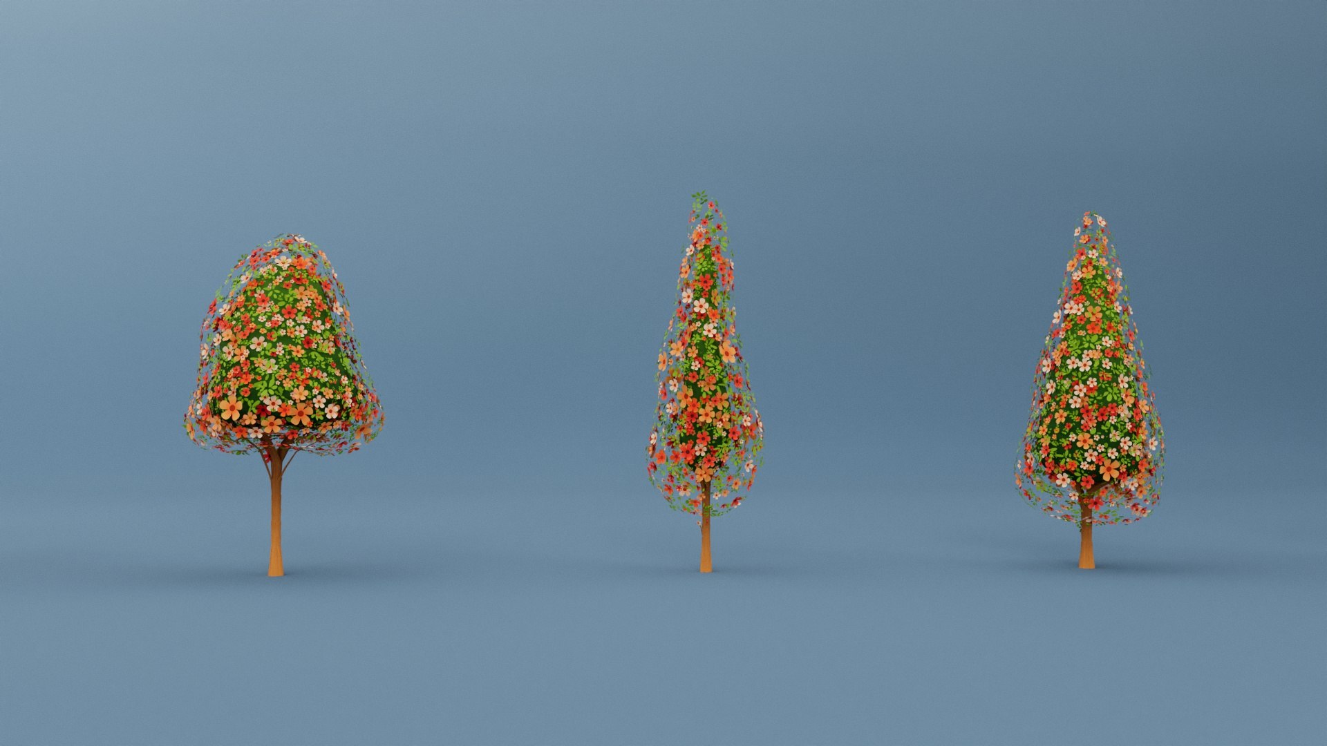 19 Cartoon Trees And Bushes Corona Renderer Collection 52 Model - TurboSquid 2424155