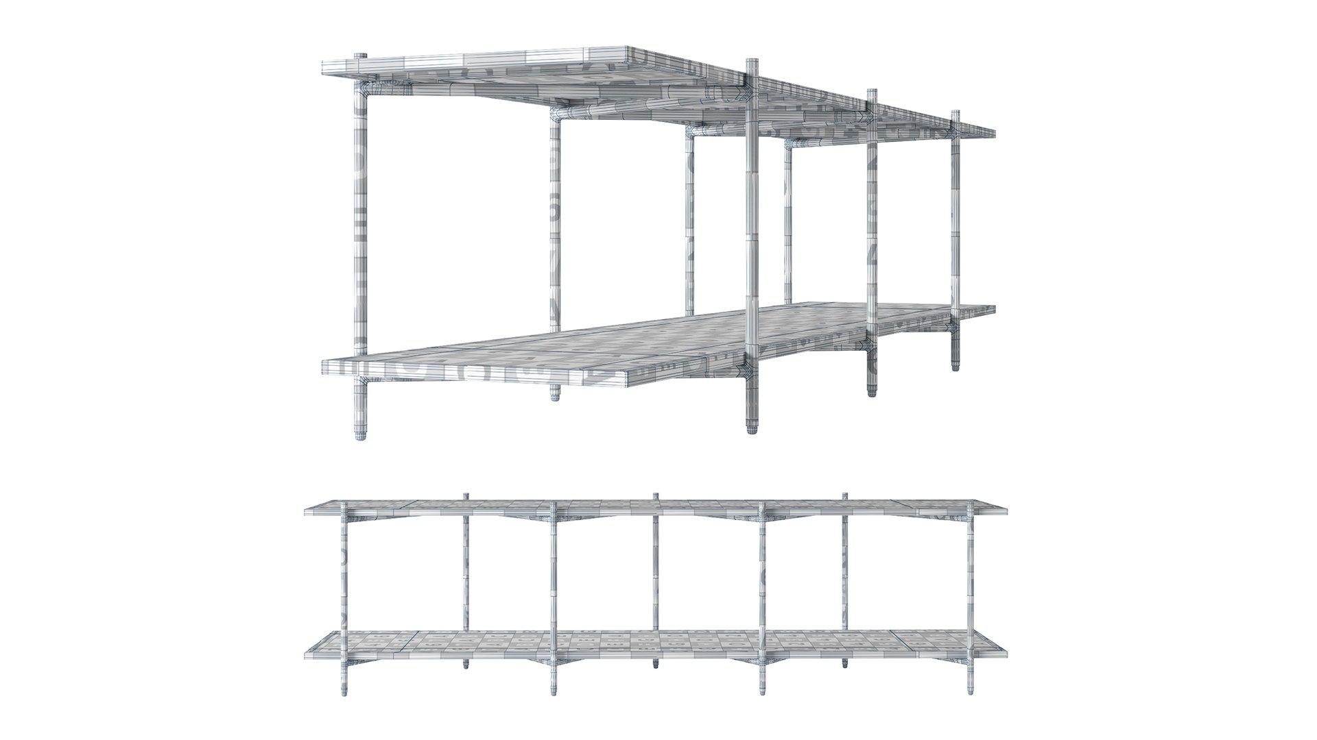 RJ Living Cross Shelving Low 3D Model - TurboSquid 2197526