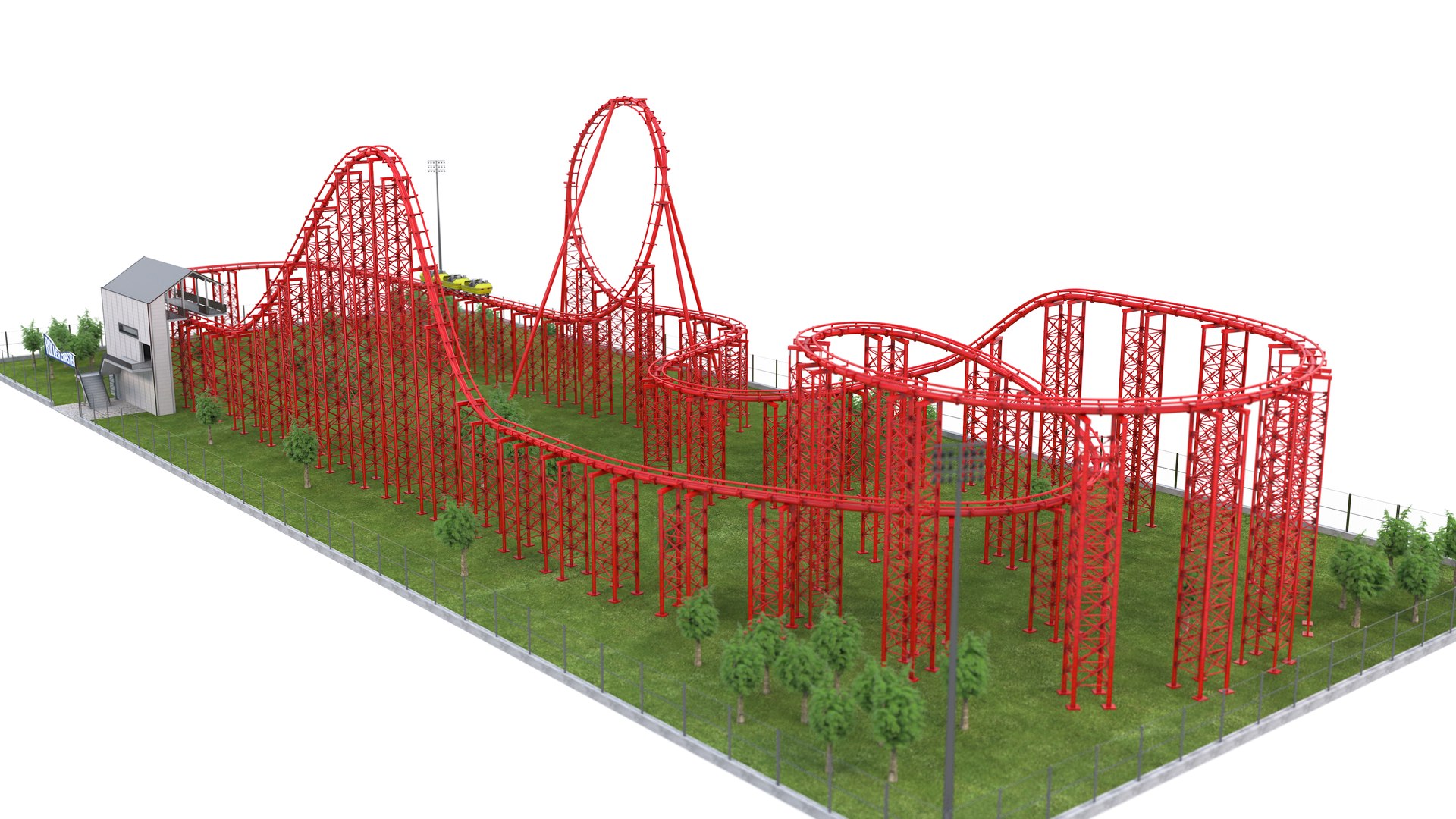 3D Model Roller Coaster Park - TurboSquid 1812994