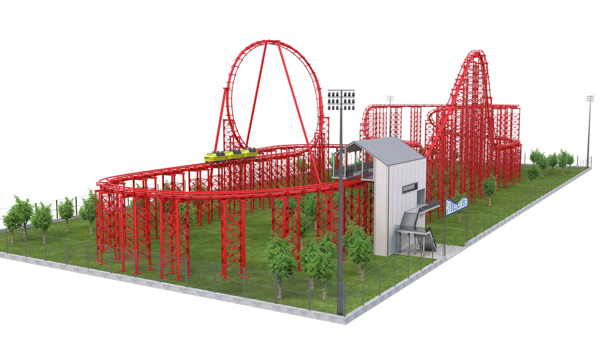 3D Model Roller Coaster Park - TurboSquid 1812994