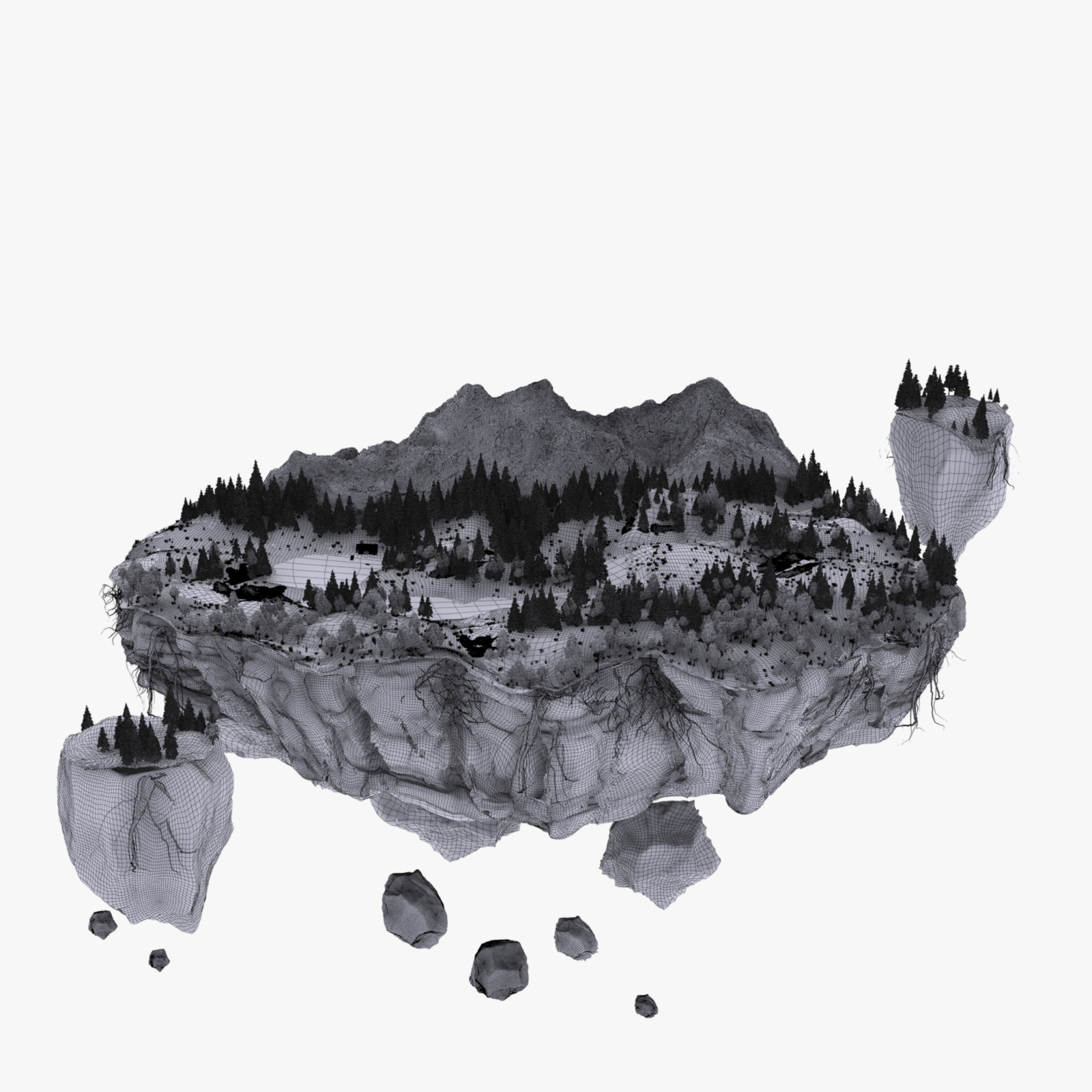 3d model floating island