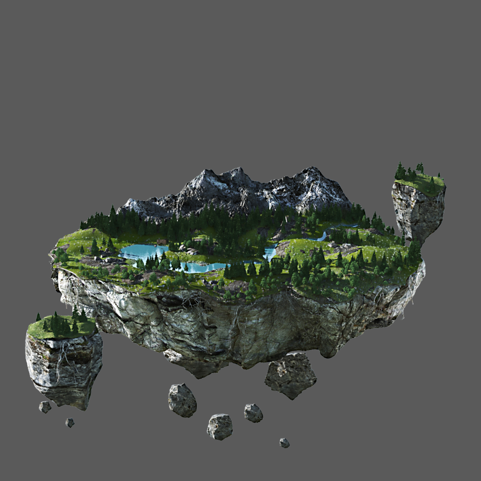 3d model floating island