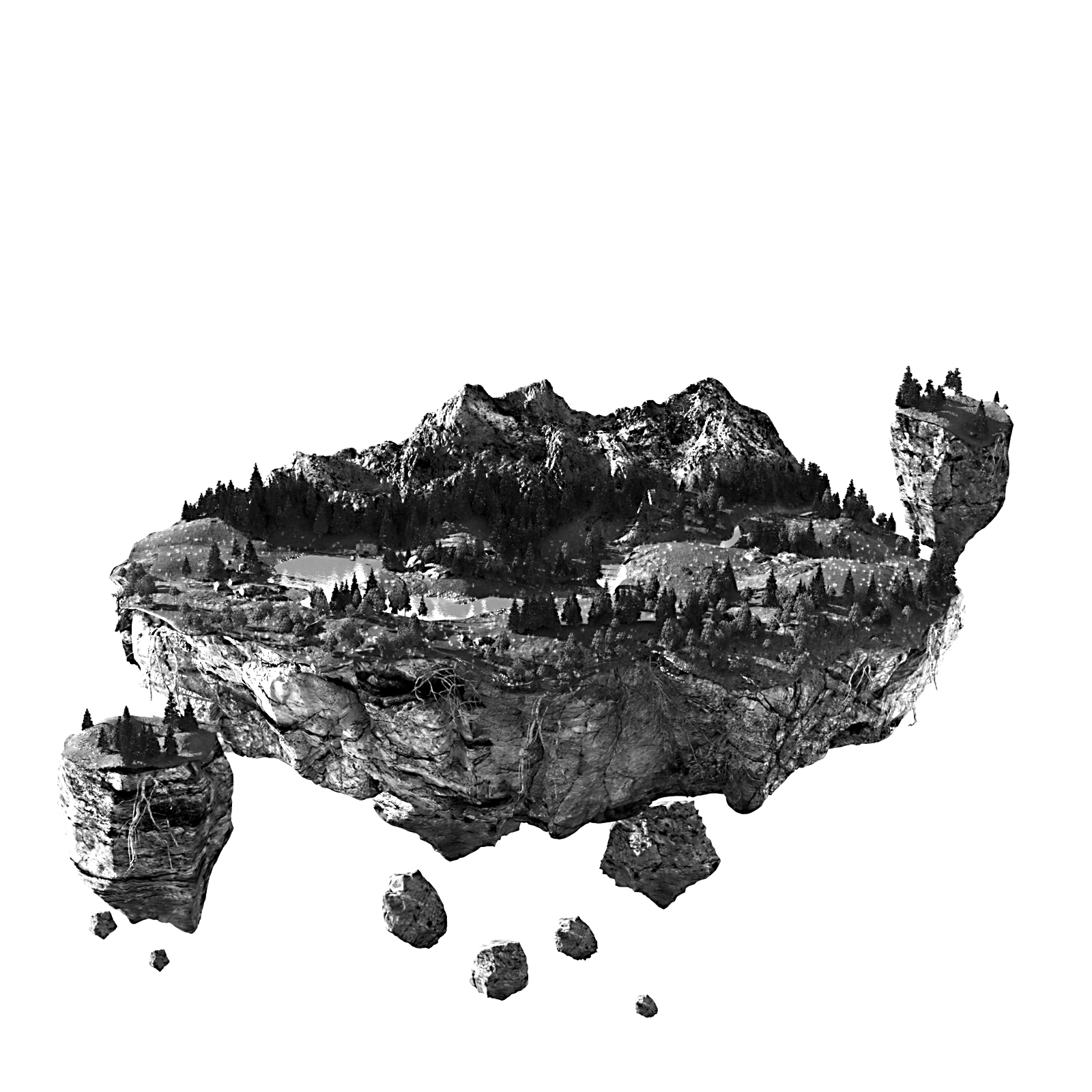 3d model floating island